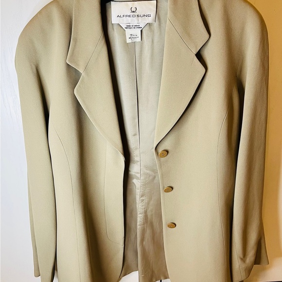 ALFRED SUNG | Jackets & Coats | Alfred Sung Classic Beige Jacket | Poshmark
